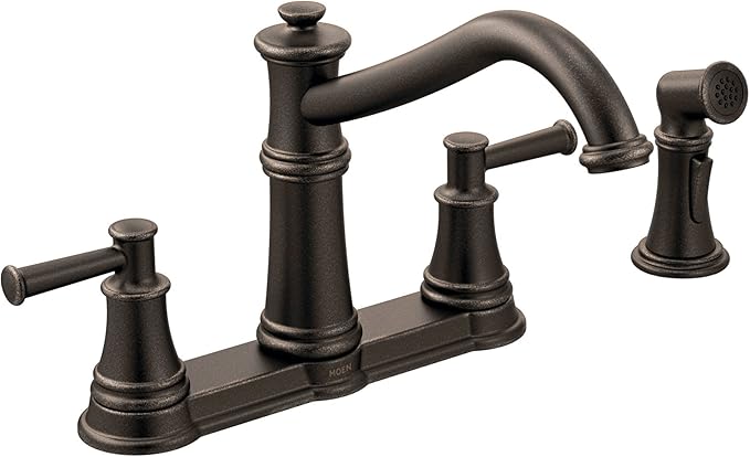 Moen 7255ORB Belfield Two-Handle Standard Kitchen Faucet with Side ...