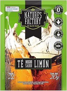 Nature's Factory Té Negro en Polvo Bajo en Calorías, Sabor Limón, 8 ...