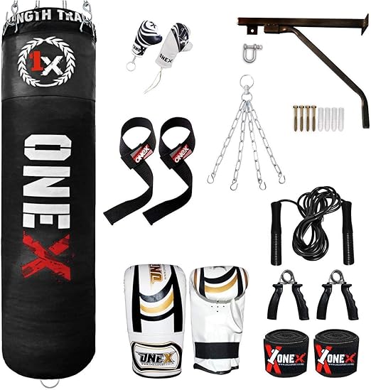 ONEX Battle Training Punch Bag Filled Set Kick Boxing MMA Heavy ...