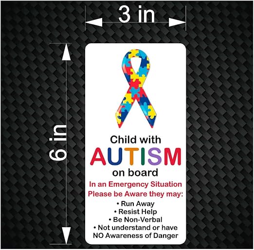 Amazon.com: Child with AUTISM on Board - Emergency Awareness Car Vinyl ...