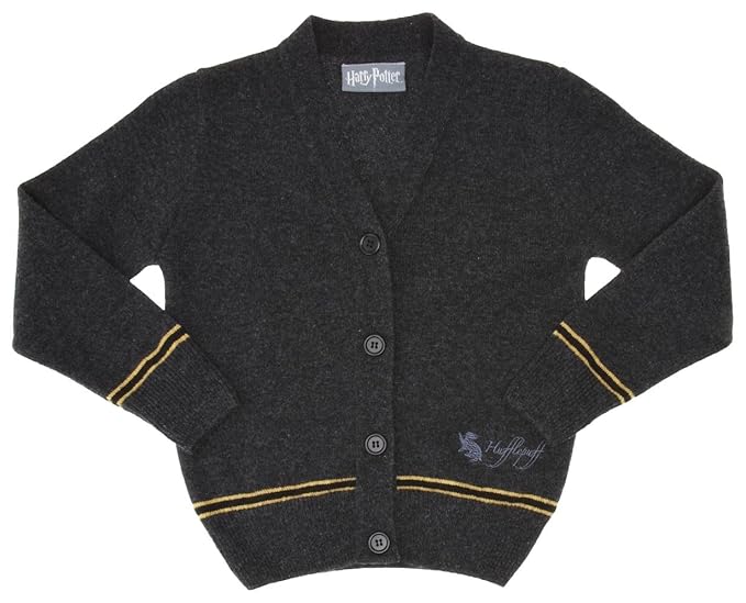Hogwarts Hufflepuff Girls Cardigan Charcoal/Yellow 7-8 Years: Amazon.co ...