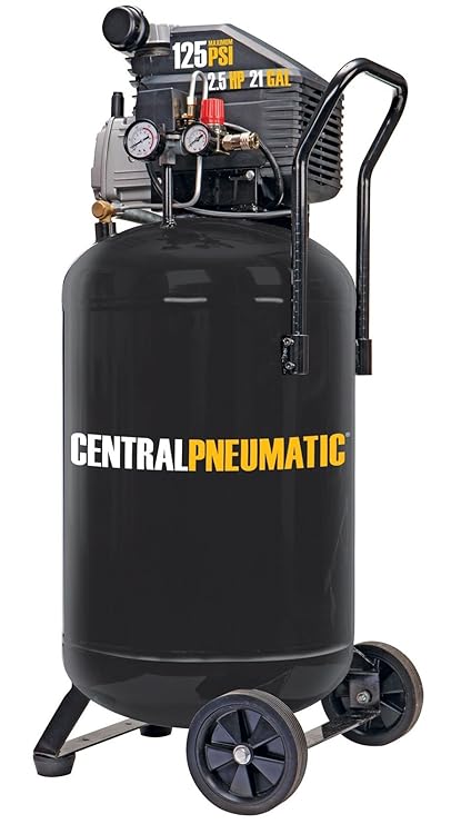 21 Gal. 2.5 HP 125 PSI Cast Iron Vertical Air Compressor by Central ...