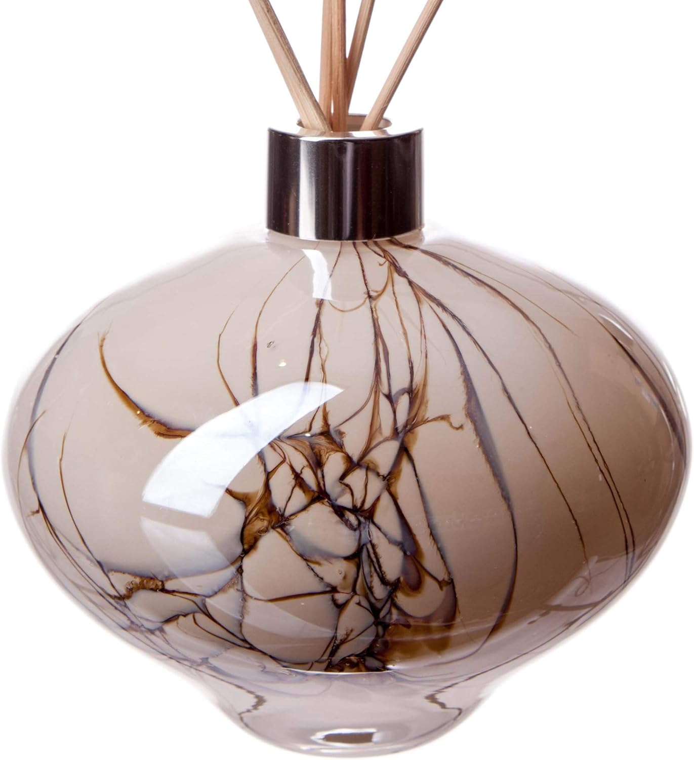 Amelia Art Glass Oval Reed Diffuser - Cream Marble: Amazon.co.uk ...