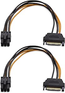 Amazon.com: Cable Matters 2-Pack 6 Pin to SATA Power Cable (SATA to 6 ...