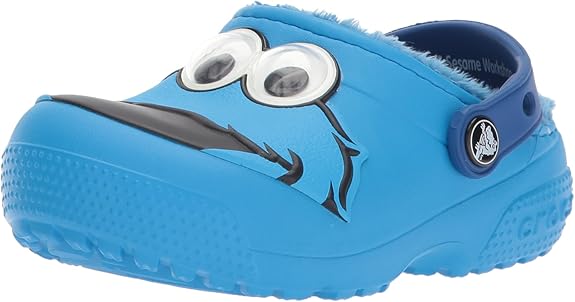 Crocs Kids' Crocsfunlab Lined Cookie Monster Clog, Ocean, 3 M US Little ...