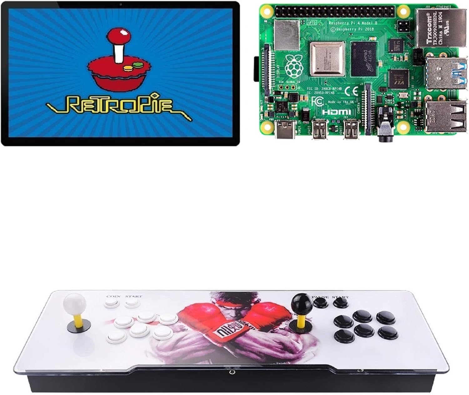 TAPDRA 10000+ Retro Games Arcade Console for Raspberry Pi 4 Model B(4G Ram Edition) HD 720P ES ...