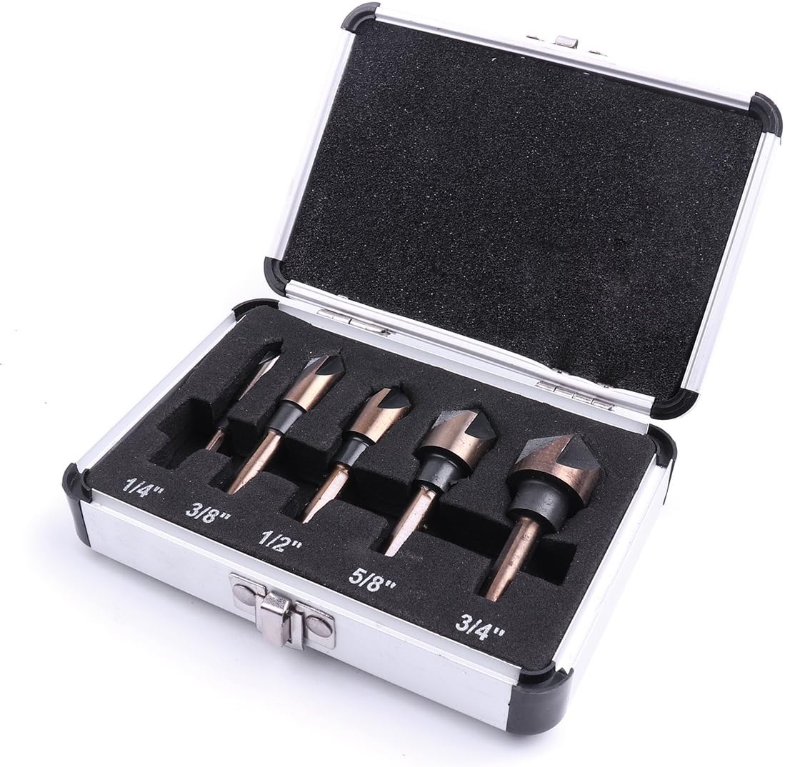 Amazon.com: Atoplee HSS 4341 Chamfer Chamfering Countersink End Mill ...