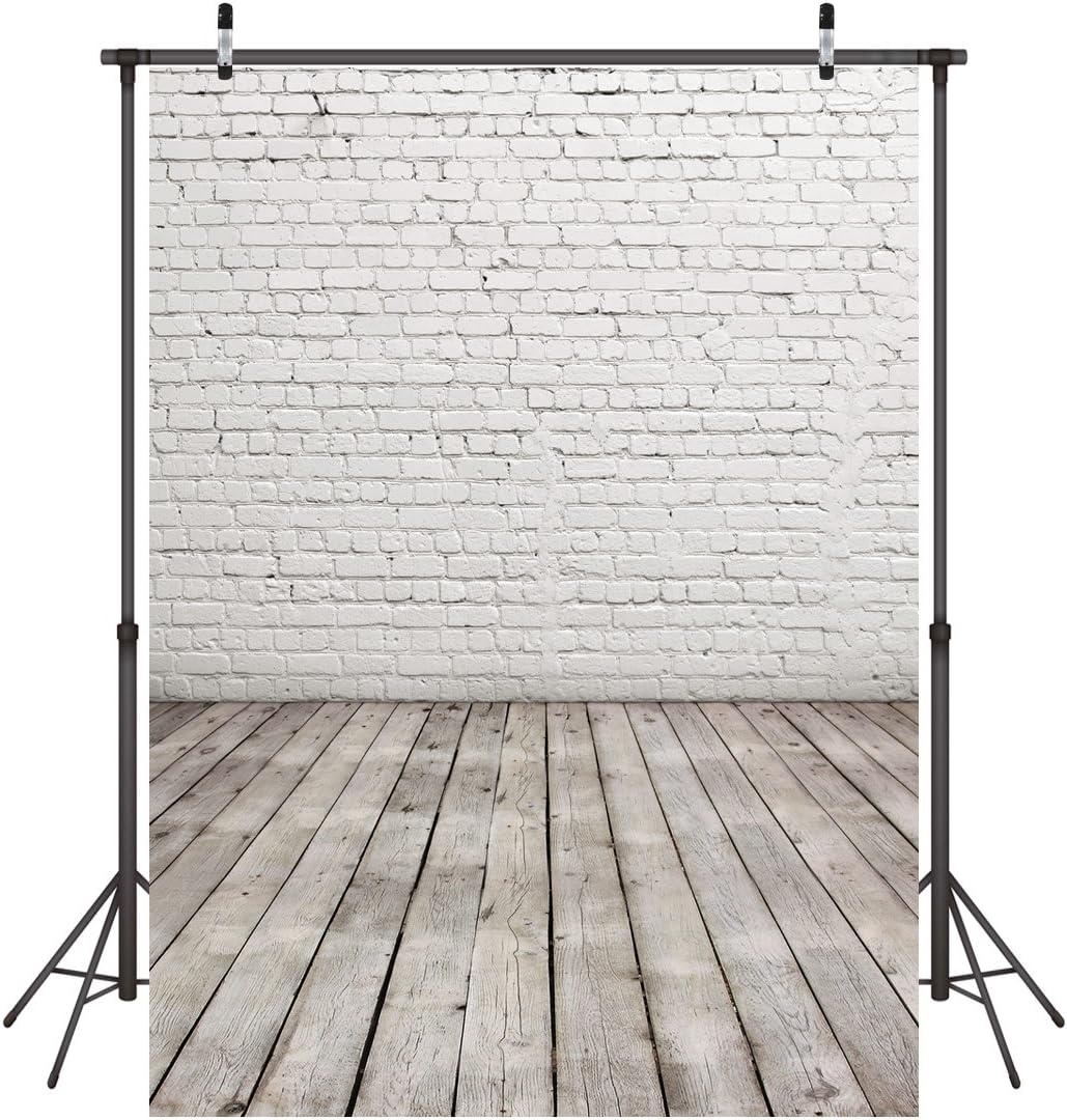 LYWYGG 5x7FT White Wood Backdrop White Brick Wall Backdrop Brick Wall ...