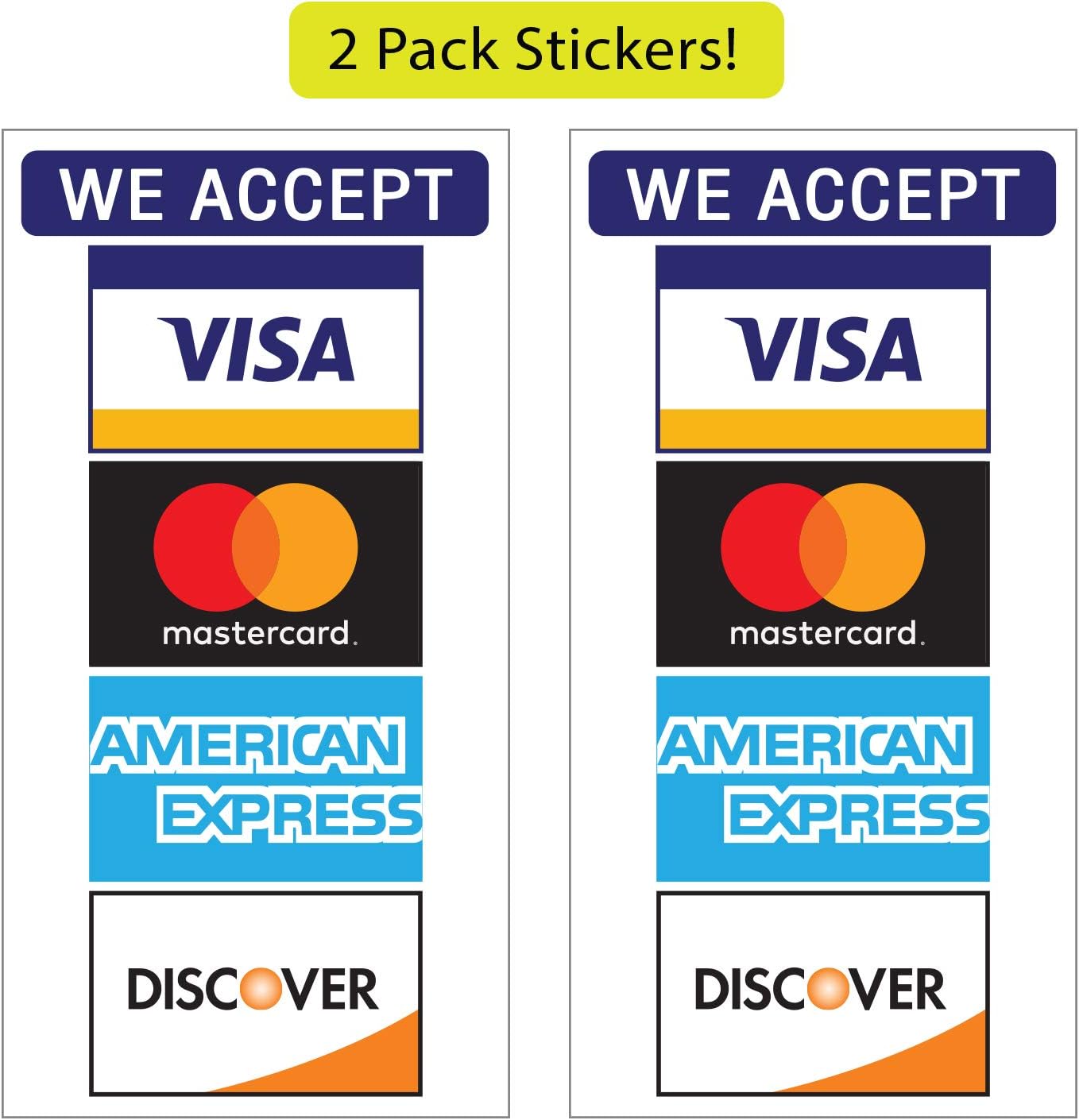 MasterCard Visa UV Protected & Waterproof Credit Card Stickers Amex and ...