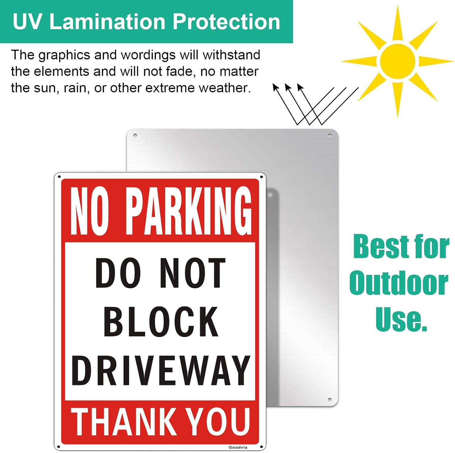 Goodvia 2 x Private Driveway Signs No Parking, Do Not Block Driveway ...