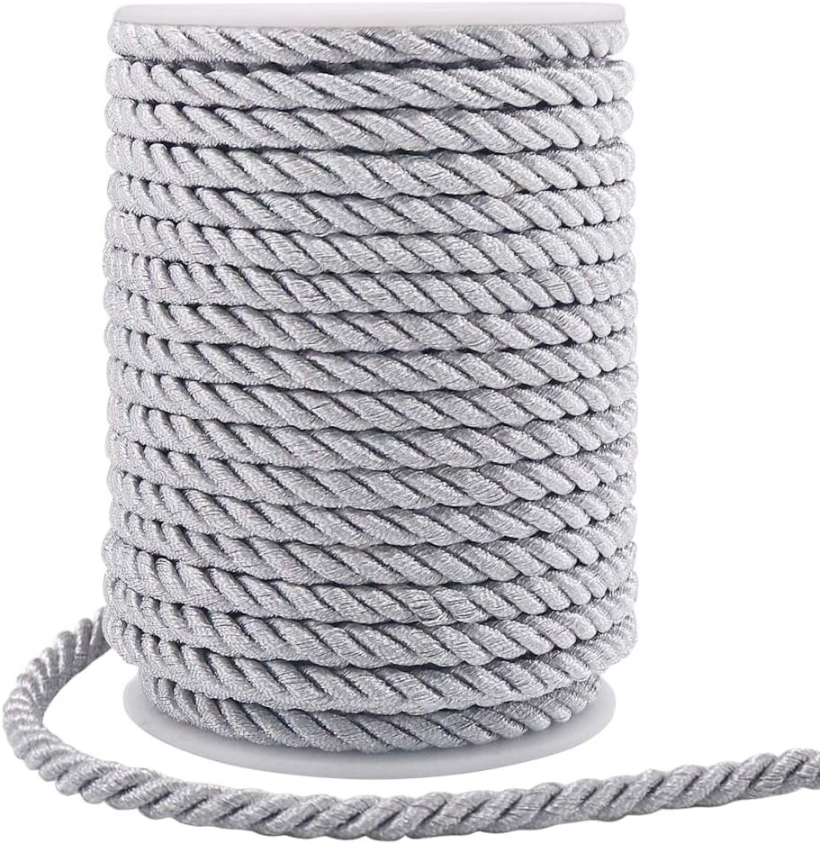 Amazon.com: 5mm Twisted Cord Trim, 59 Feet Silver Decorative Rope for ...