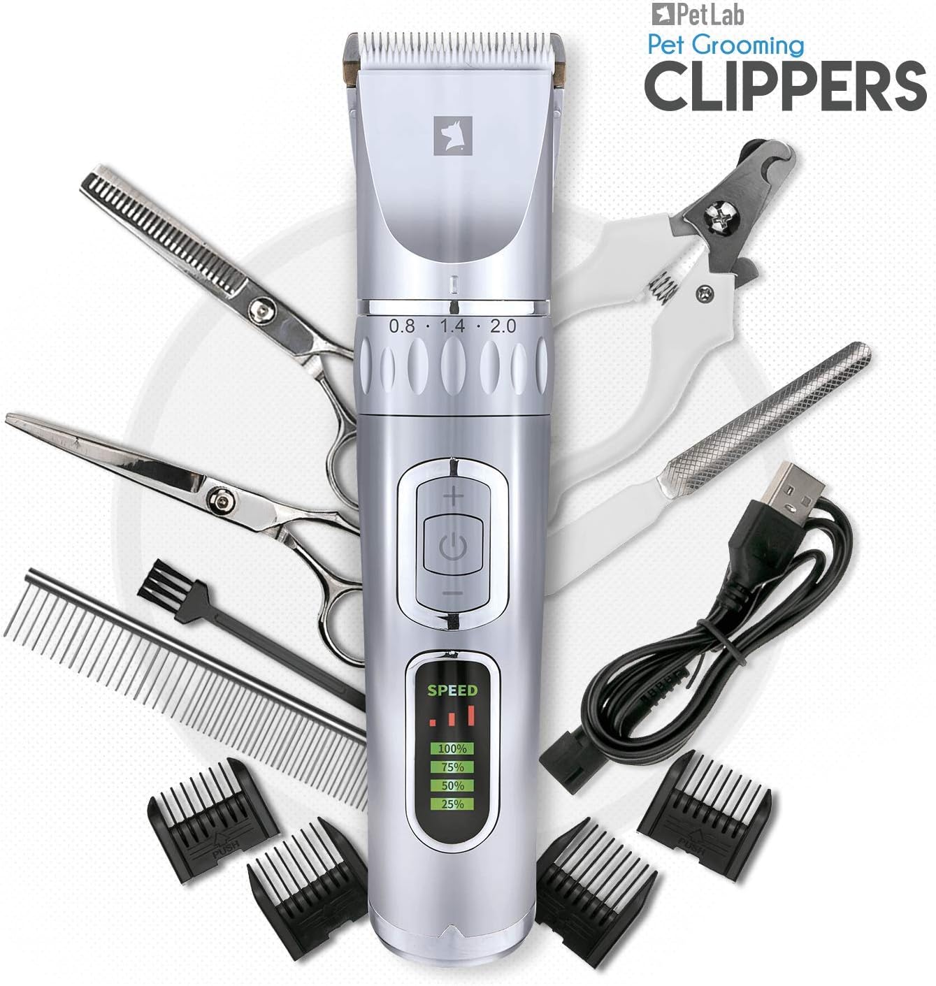 PetLab Dog Clippers Professional Dog Grooming Kit for Small Medium ...