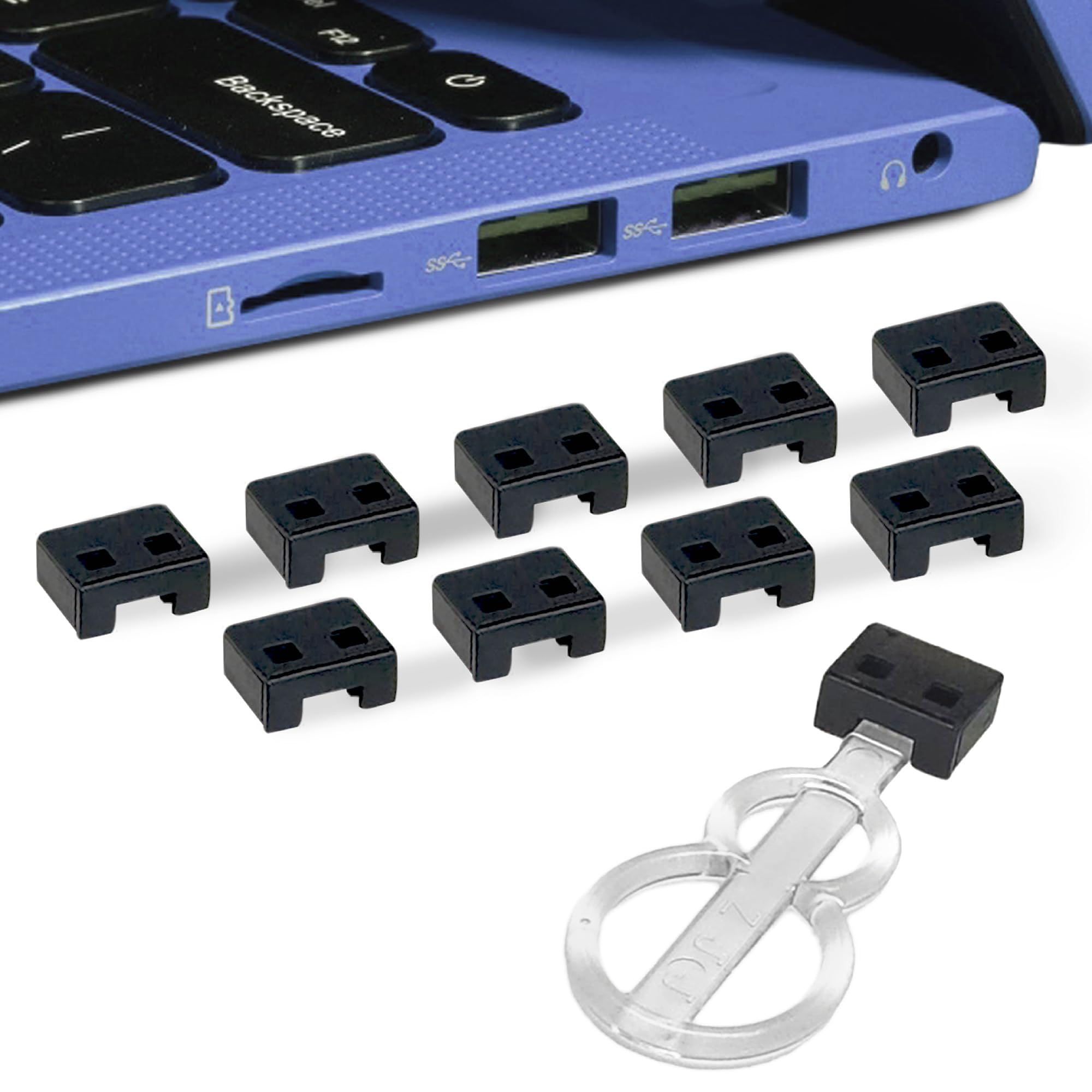 Mua Port Plugs USB-A Port Blockers (10-Pack) Key Lock USB Security ...