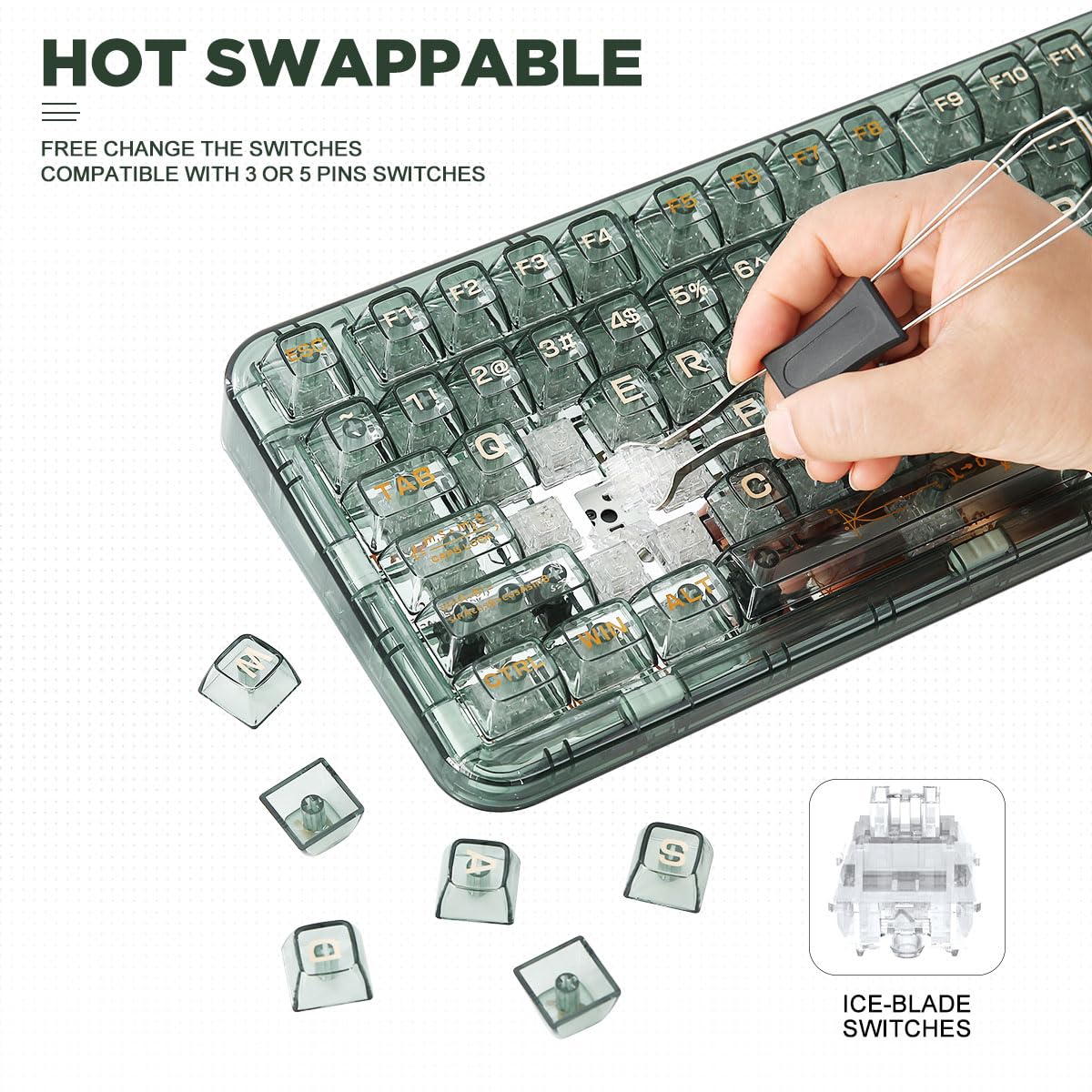 Mua YUNZII CK98 Wireless Hot Swappable Mechanical Keyboard with OLED ...