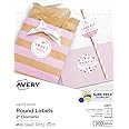 Avery Printable Round Labels with Sure Feed, 2" Diameter, Matte White ...