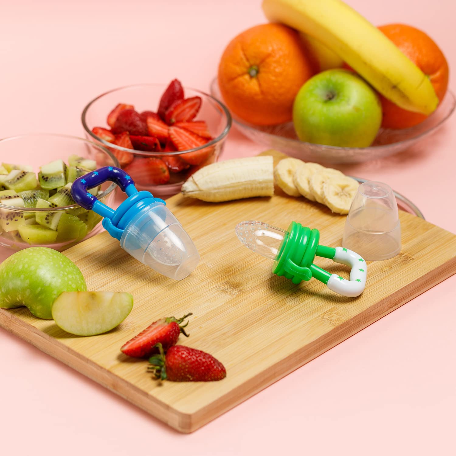 Gedebey Baby Fruit Pacifier Feeder - 2 Pack Silicone Fruit Teethers for ...