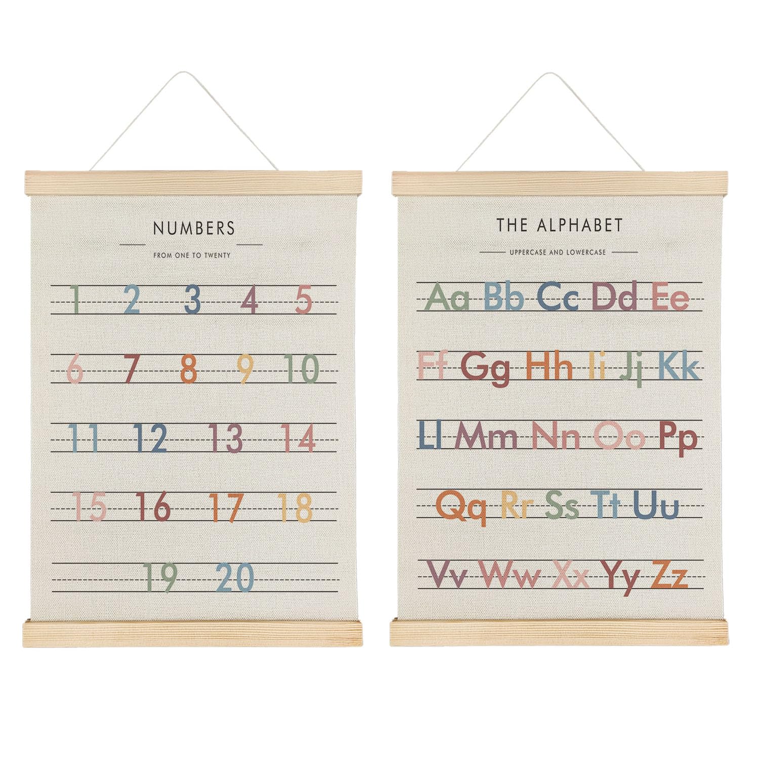 Qvapt Alphabet Wall Art Posters,Alphabet Wall Chart, Alphabet Hanging ...