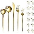 Amazon.com | Evanda Gold Silverware Set 60 Piece Service for 12 ...