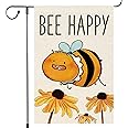 Amazon.com : Spring Garden Flag 12x18 Inch Double Sided Bee Happy ...