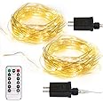2 Pack Fairy String Lights Plug in, 33Ft 100 Micro Starry LED Twinkle ...