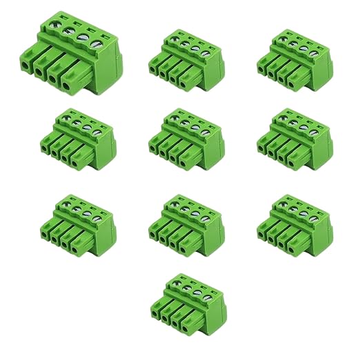 XUGERIP 10 PCS 4 Pin 3.5mm Pitch PCB Screw Terminal Block Connector ...