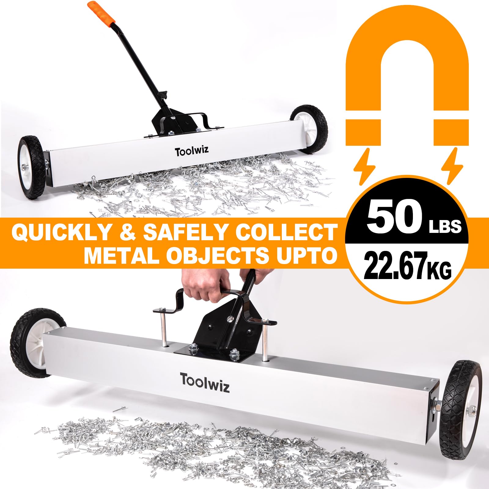 Mua Toolwiz 36'' Magnetic Sweeper with Wheels, 50 Lbs Capacity Rolling ...