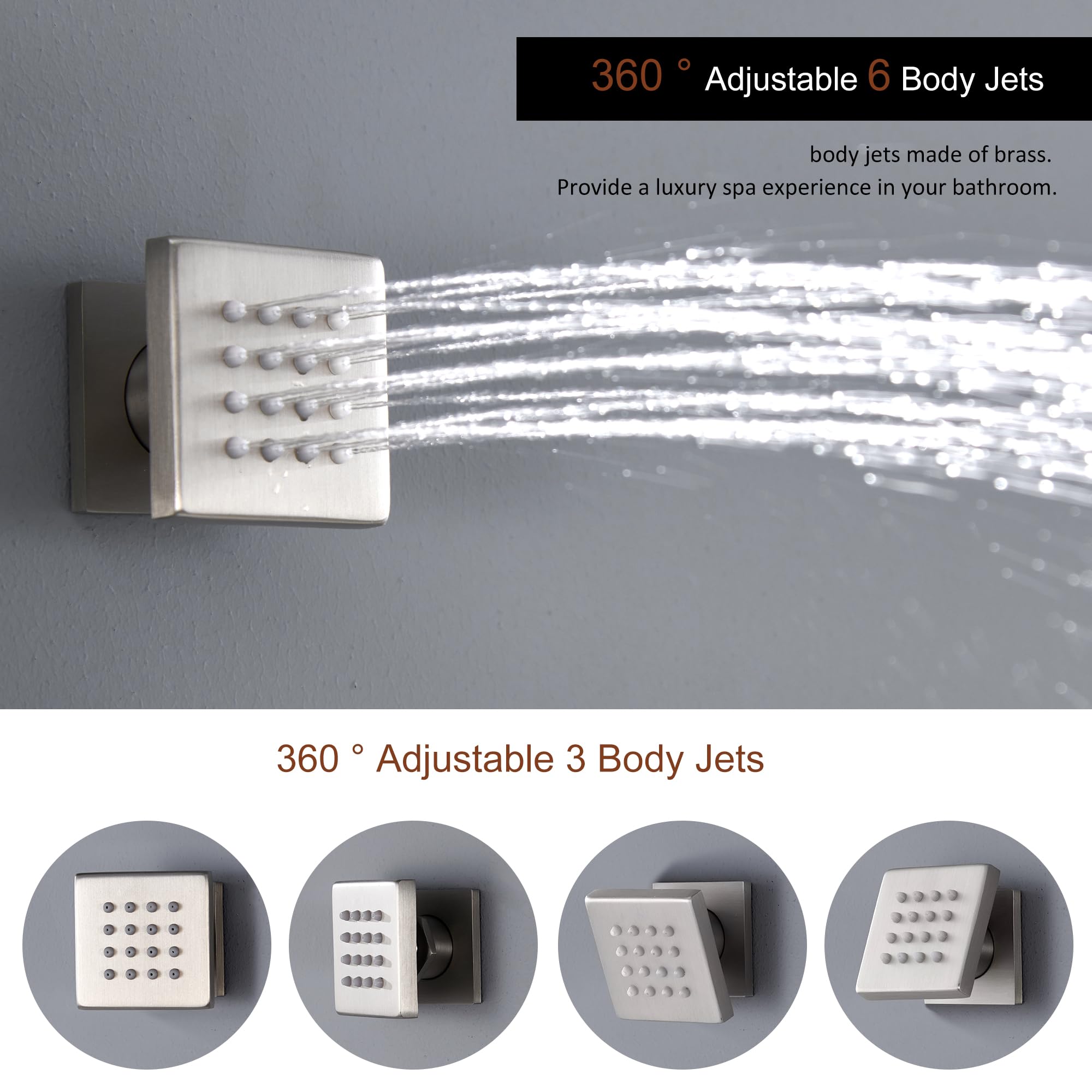 Mua MONDAWE 23" Full Body Thermostatic Shower Jets System, 64-Color LED ...
