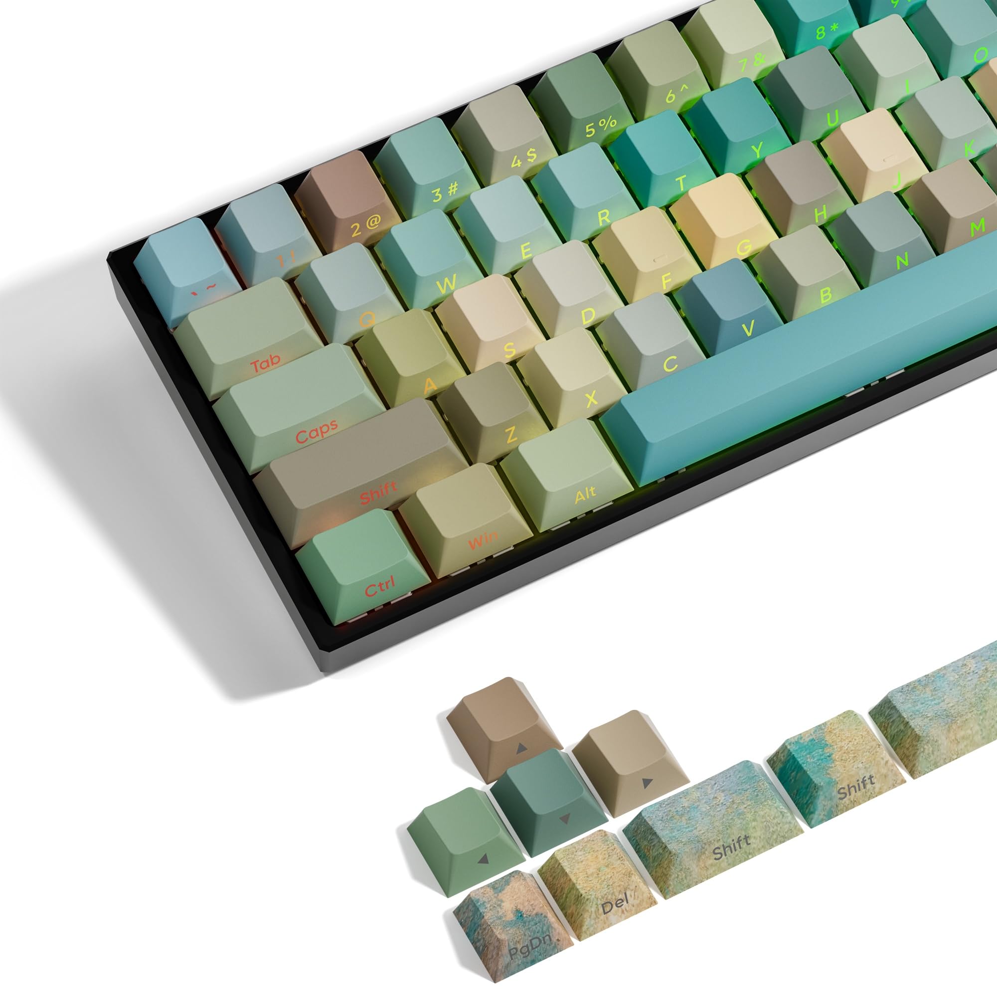 Mua Side Printed-PBT keycaps,Double Shot,Shine Through Custom keycap 75 ...