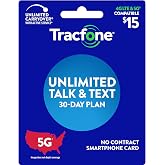Amazon.com: Tracfone $15 Unlimited Talk & Text, 1 GB of Data / 30 Days ...