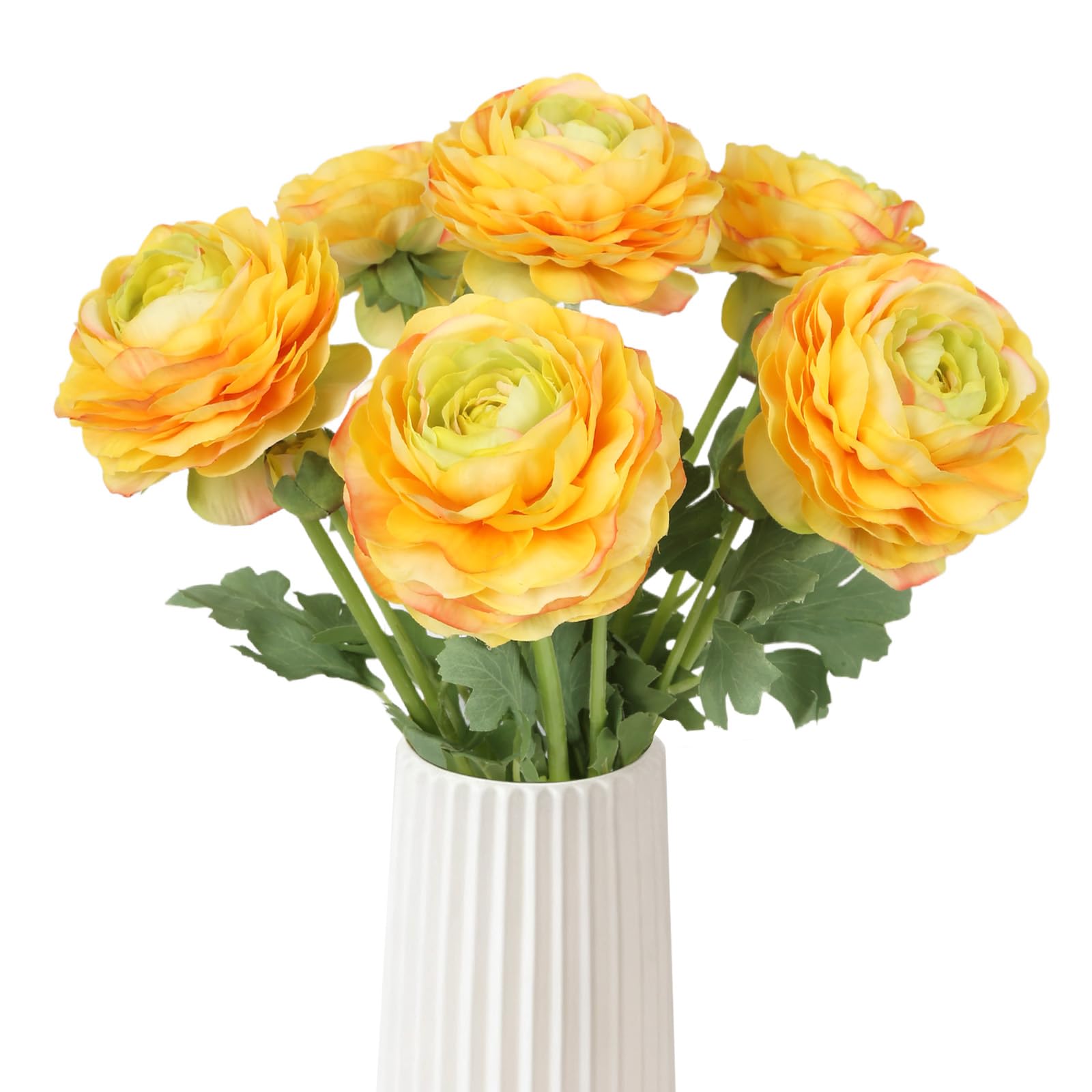 Real Touch Yellow Ranunculus Artificial Flowers 6PCS Artificial Peonies ...