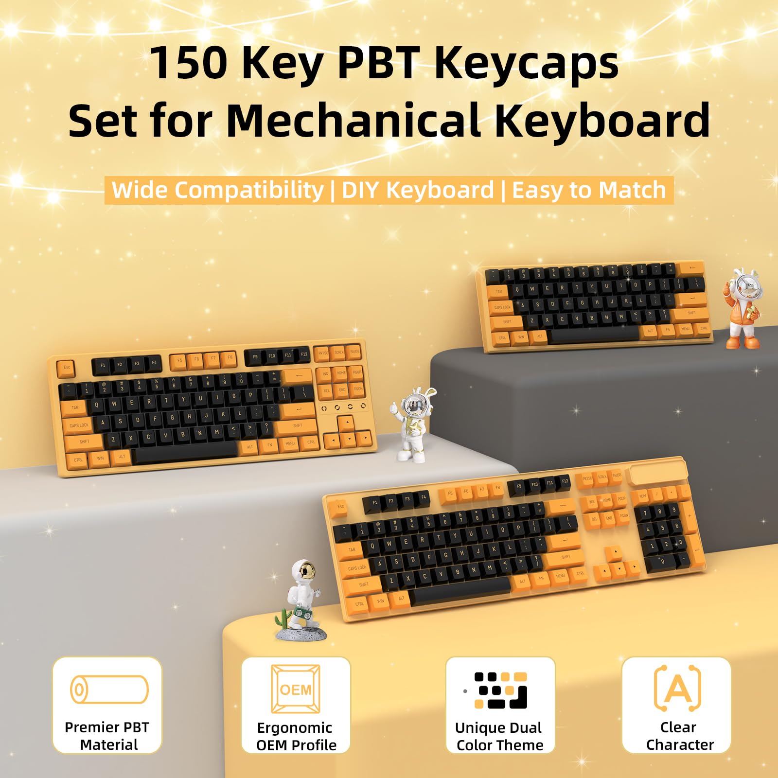 Mua 150 Key Custom PBT Keycap Set OEM Profile for 61/68/84/87/98/100 ...