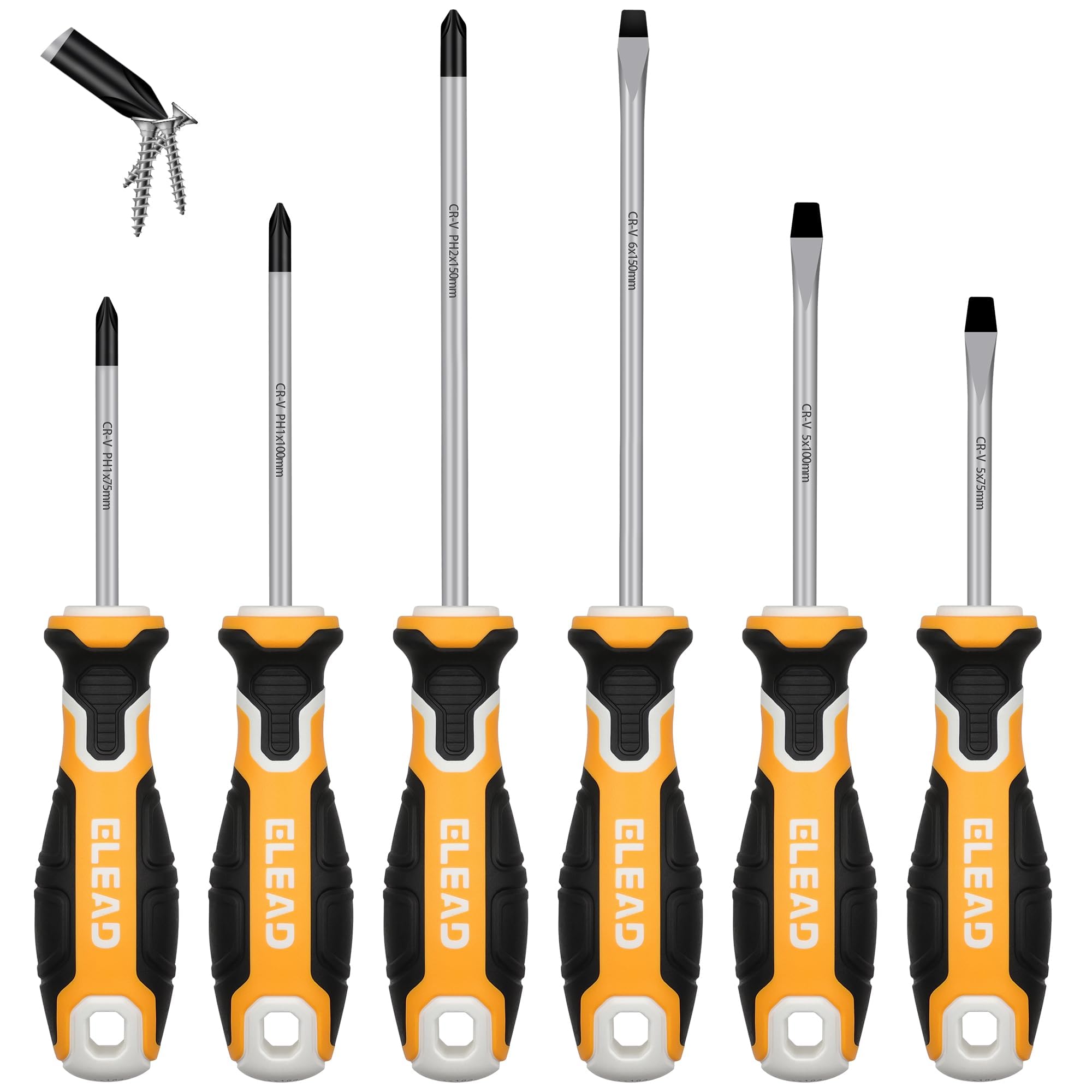 Mua 6-Piece Magnetic Screwdrivers Set, 3 Phillips and 3 Slotted Tips ...