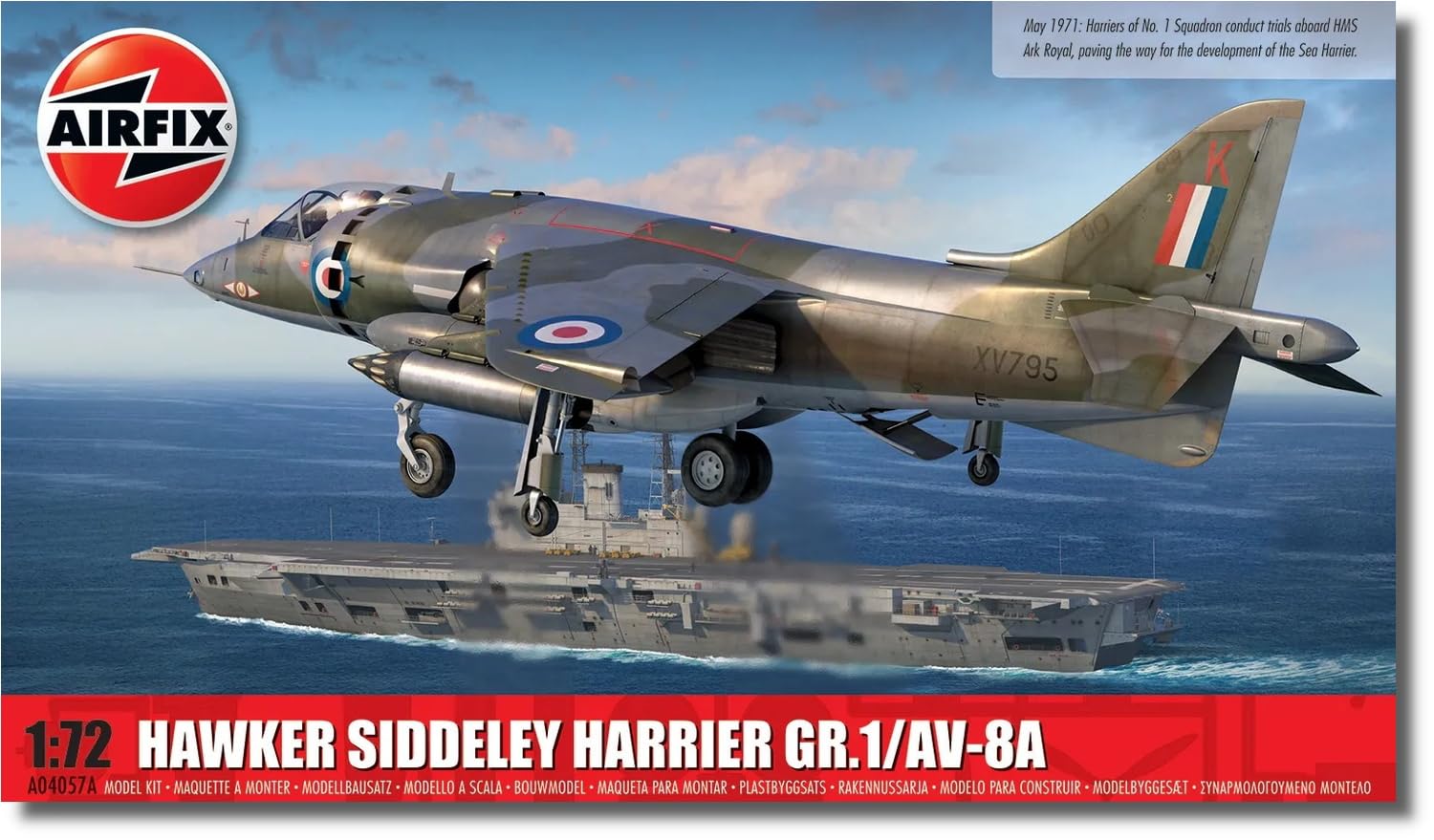 Airfix Model Airplane Kit Gift Set - A04057A Hawker Siddeley Harrier GR ...