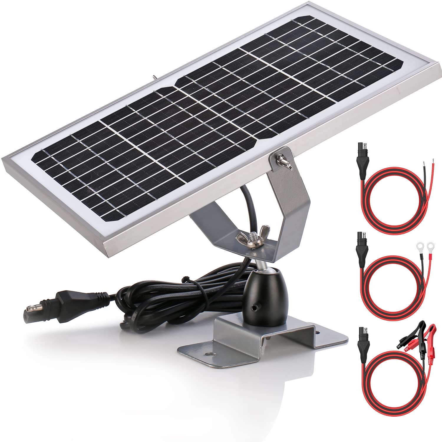 SUNER POWER 10W 12V Solar Battery Charger Maintainer, Built-in Smart ...