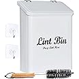 Magnetic Lint Bin for Laundry Room - Metal Lint Box with Lid for ...