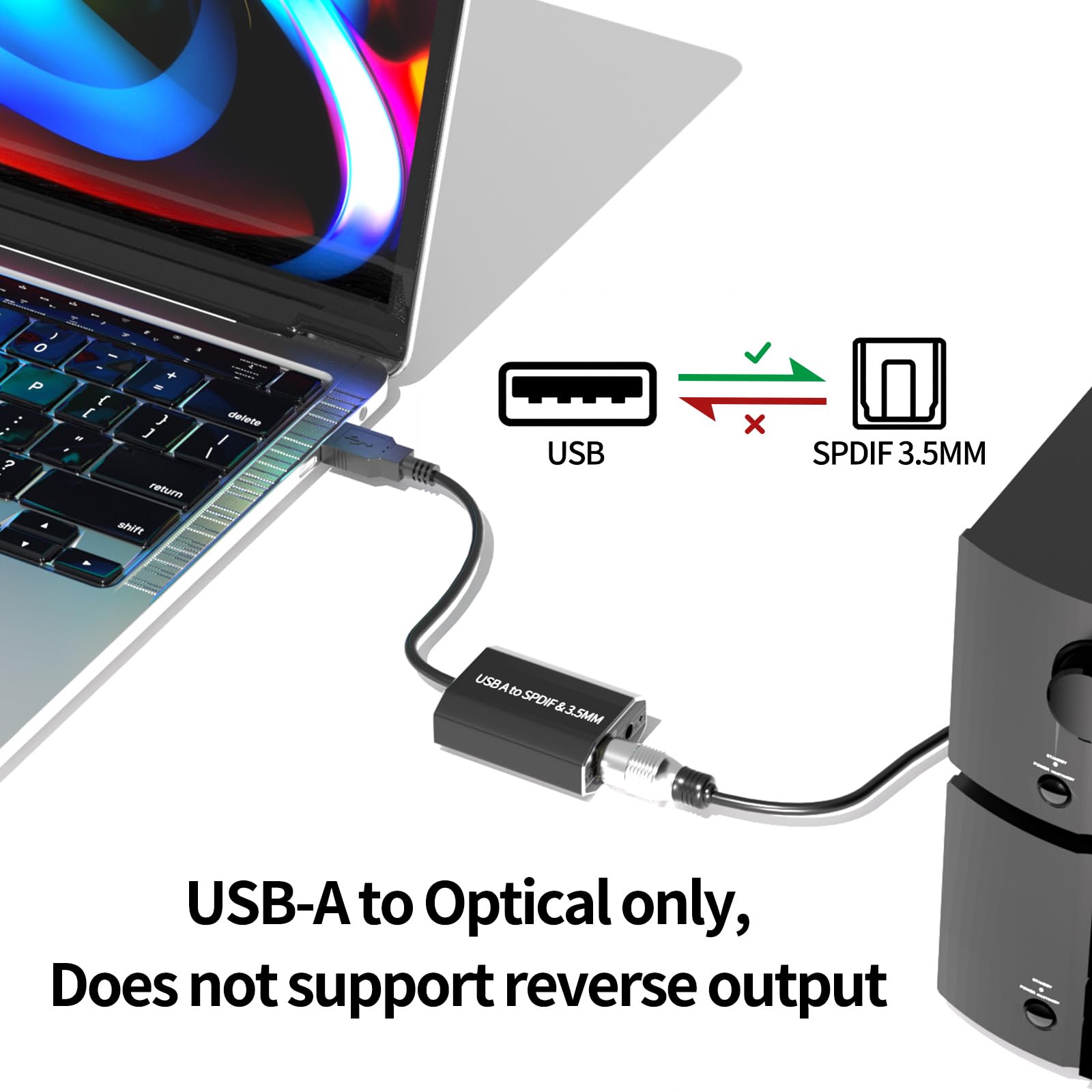 Mua USB A to Optical Audio Adapter,Unidirectional USB A to SPDIF ...