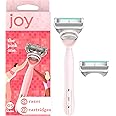 Joy Pink Razor for Women, Shave Kit With 1 Handle + 2 Razor Blade ...
