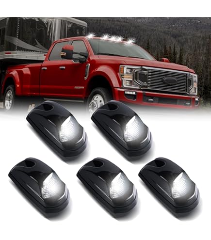 Ford Truck Smoked Cab Lights Marker Lights 5 Pack Smoked Amber LED Cab