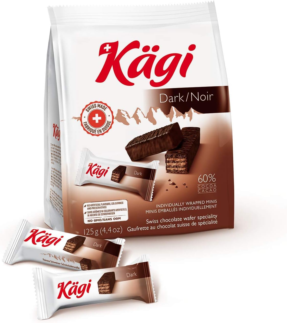 Kagi Mini Swiss Dark Chocolate Wafers - 12 Pack - 125g - Pure Authentic ...
