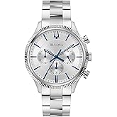 Amazon.com: Bulova Men's Classic Stainless Steel Six-Hand Chronograph ...
