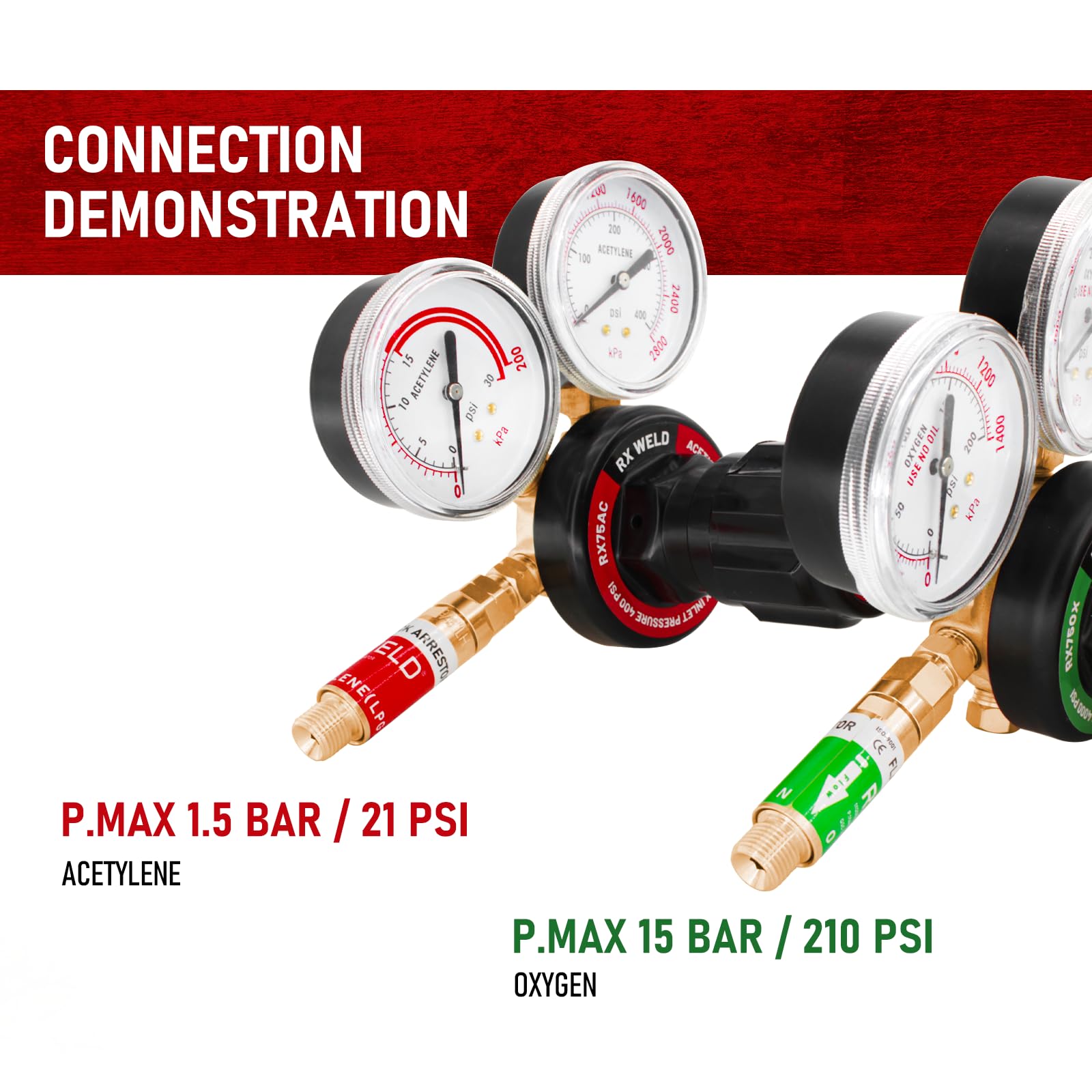 Mua RX WELD Oxygen Acetylene Flashback Arrestors Set Regulator End ...