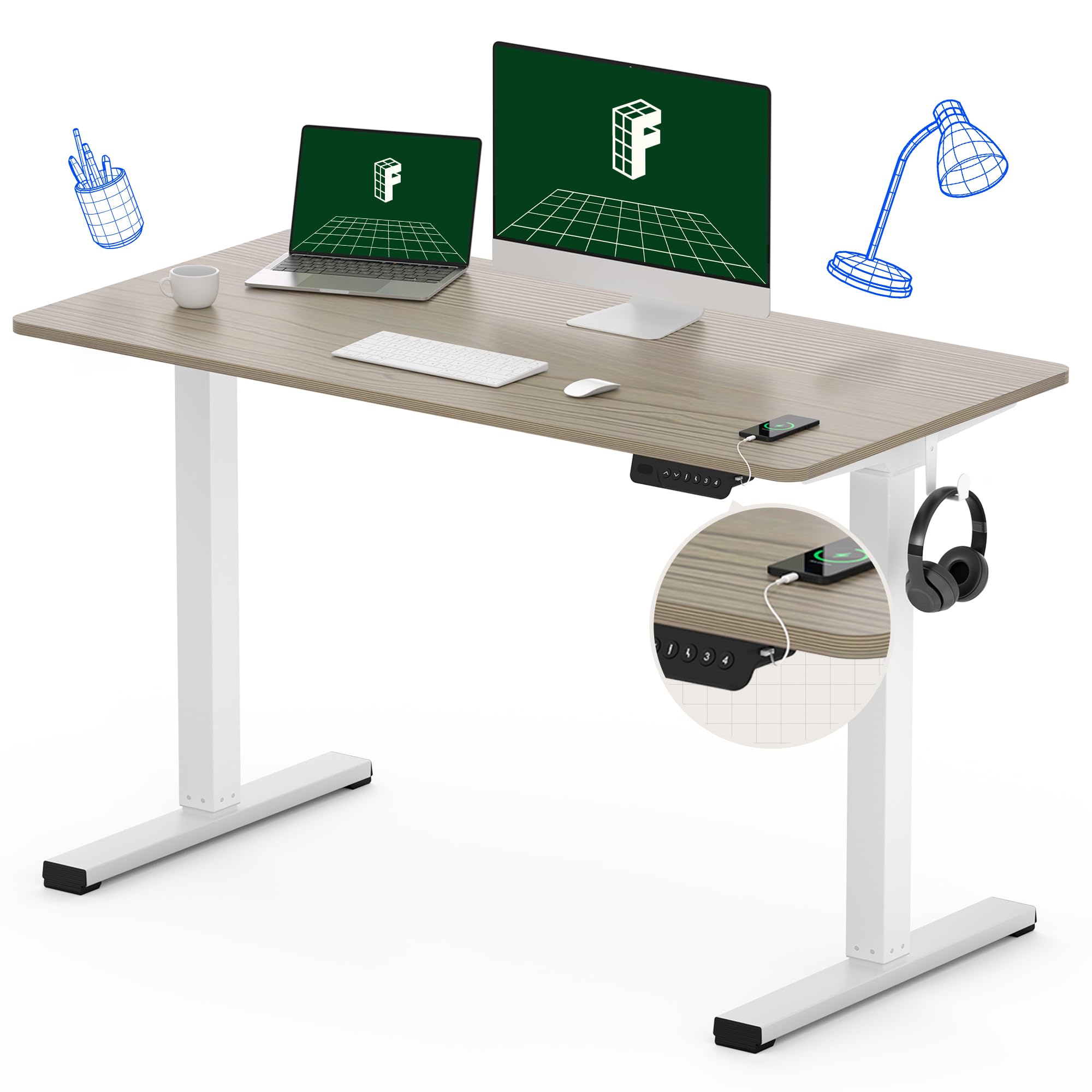 Mua FLEXISPOT Standing Desk Quick Assembly Electric Adjustable with 48 ...