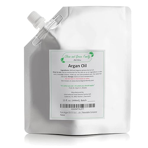 Clean and Green Refined Pure Argan Oil - 100% Natural, Unscented, Base ...