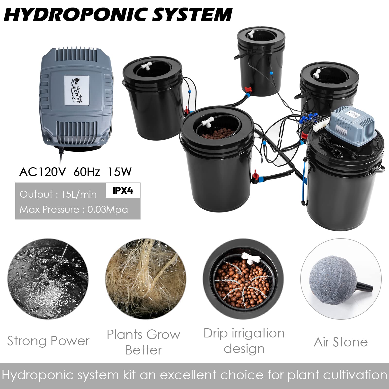 Mua Hydroponics Growing System 5 Gallon DWC Hydroponic Bucket Kit Multi Barrel Hydroponic ...