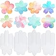 Amazon.com: Motipuns 100 Pcs Color Diffusing Paper Flowers Shape Color ...