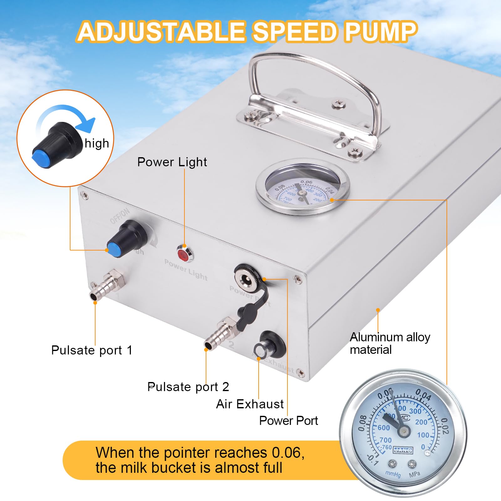 Mua NAOEDEAH 15L Rechargeable Cow Milking Machine Portable Battery ...