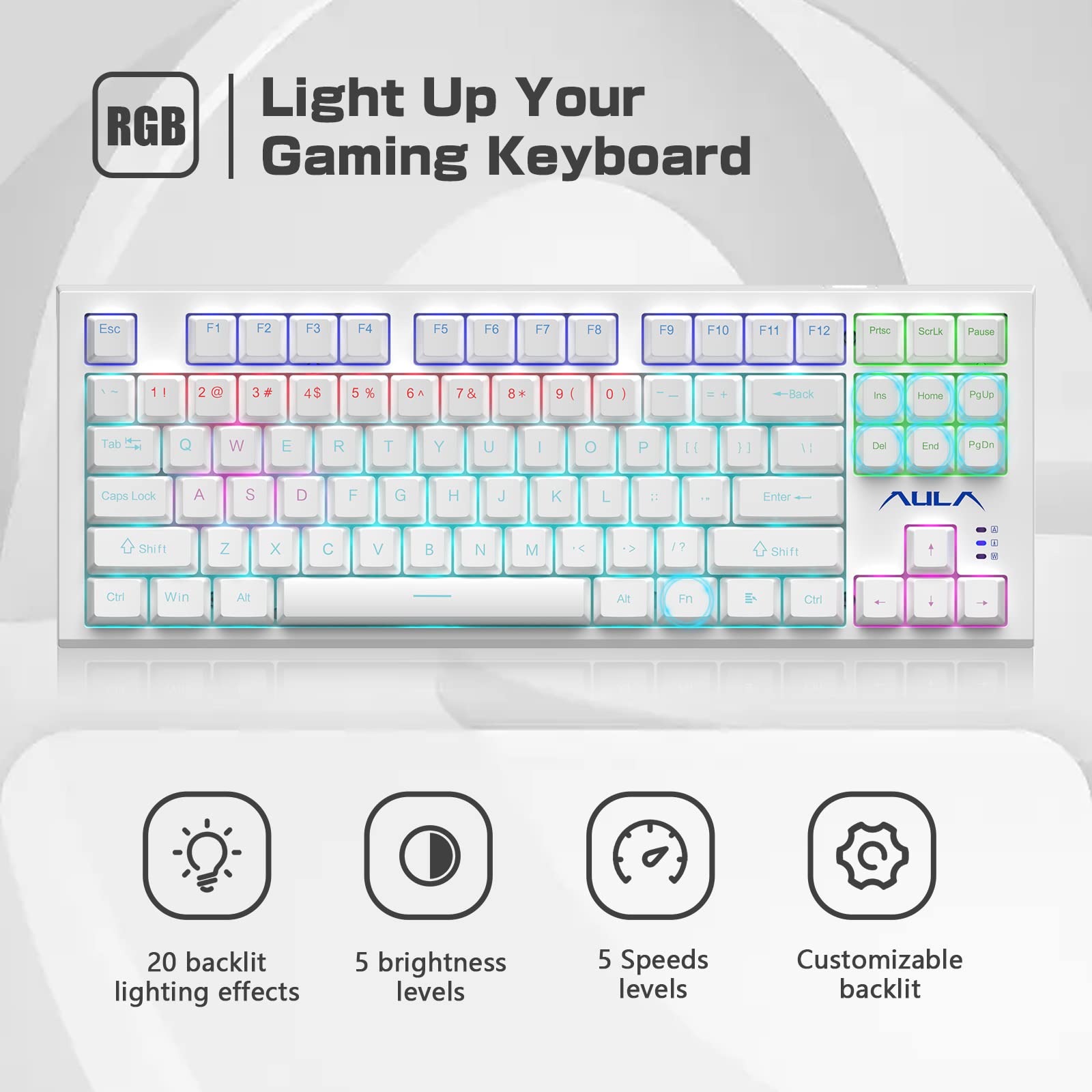 Mua AULA Mechanical Keyboard, 87 Keys RGB Backlight Gaming Keyboard ...