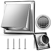 Amazon.com: Gisafai 4'' Dryer Vent Cover Outside Walls External ...