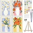 Amazon.com: 4 Pack Paint by Number Kit for Adults Framed Canvas, DIY Adult Paint by Number Kits ...