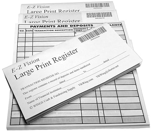 Checkbook Register Large Print Financial Log Low Vision with 2026 2027 ...